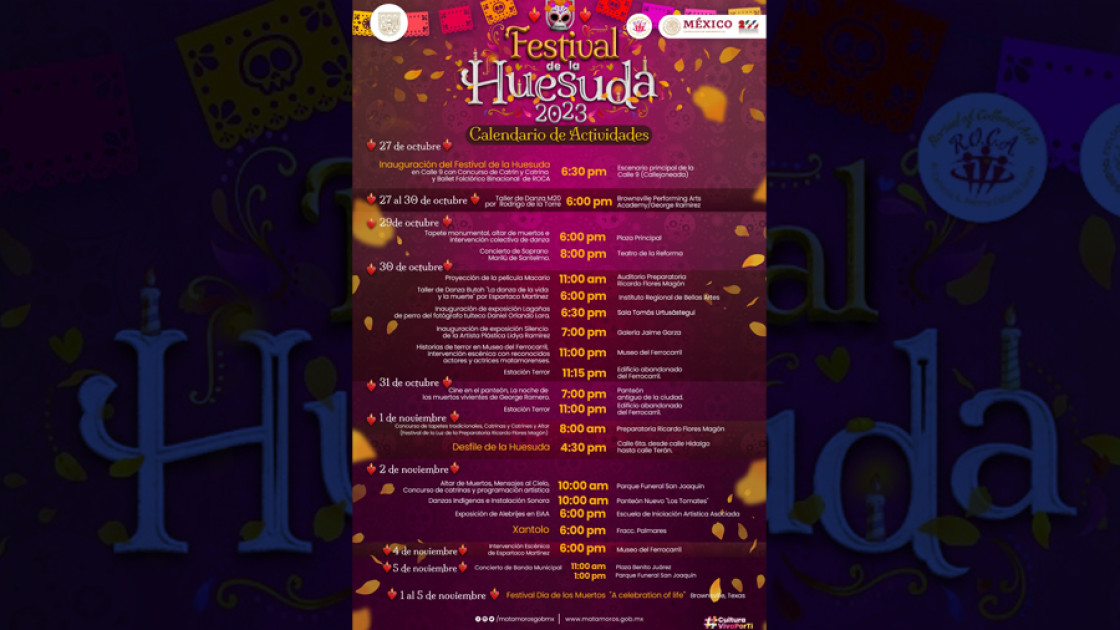 Presenta Gobierno de Matamoros programación del Festival de la Huesuda ...